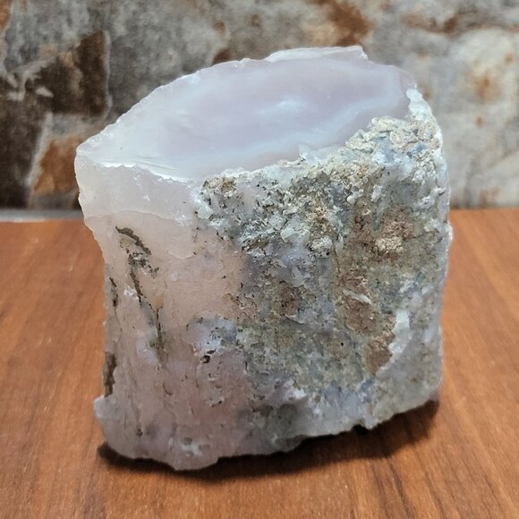 Jewelry | Sliced Rock Stone White Gray Agate Stone Mineral Specimen ...